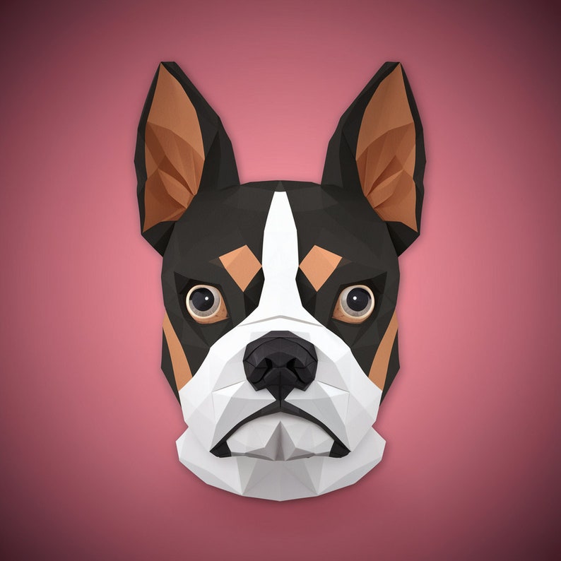 Boston Terrier Dog Mask, Paper Craft Template, Printable Rhino Mask ...