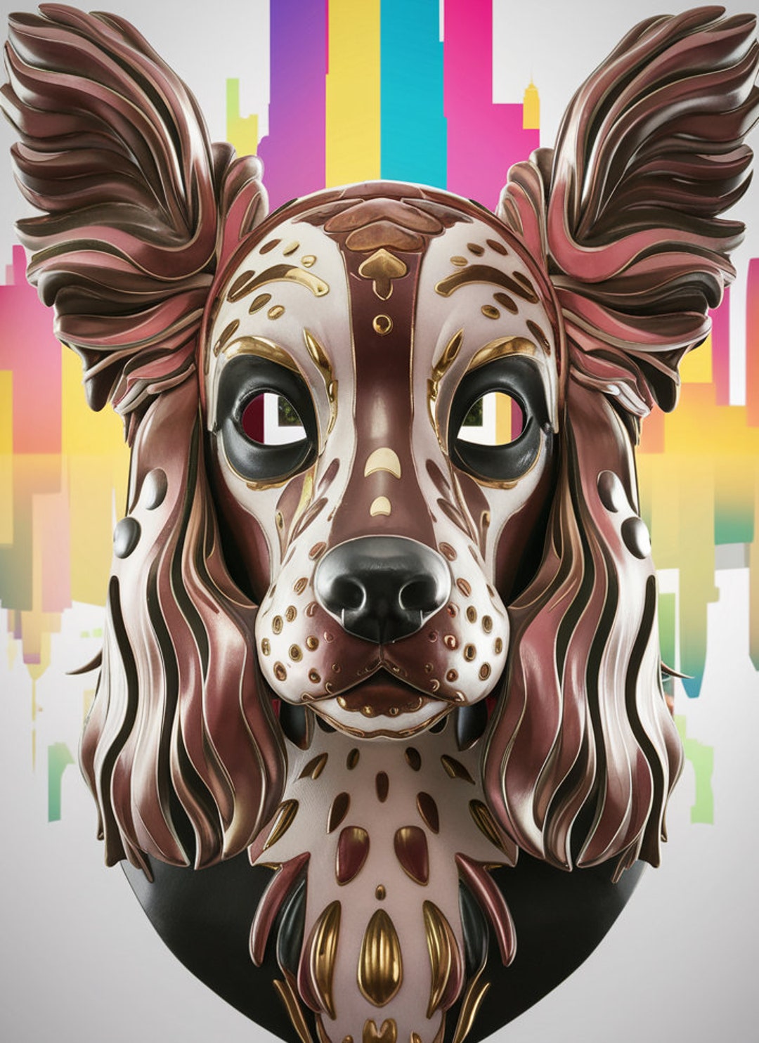 English Cocker Spaniel Dog Mask,paper Craft Template, Printable English ...