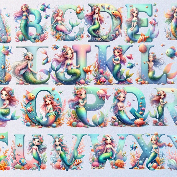 Mermaid Font - Etsy