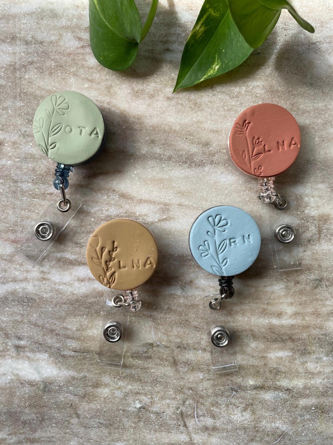 Boho Minimalist Neutral Badge Reels - Handmade Polymer Clay - Etsy