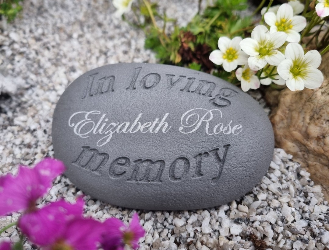 Handmade Personalised Memorial Stone Pebble, in Memory of Beloved ...