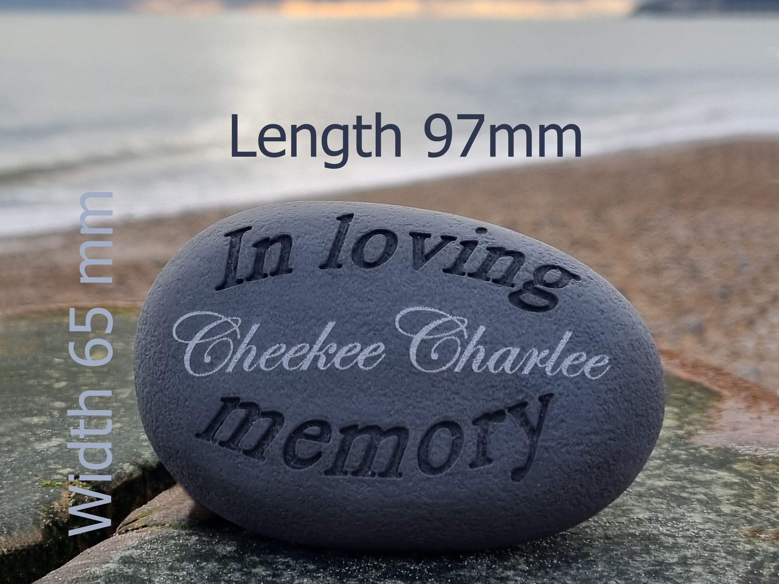 Handmade Personalised Memorial Stone Pebble, in Memory of Beloved ...