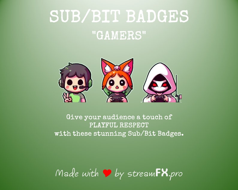 Sub/bit Badges gamers Twitch Discord Kik Tiktok Youtube Stylish Sub ...