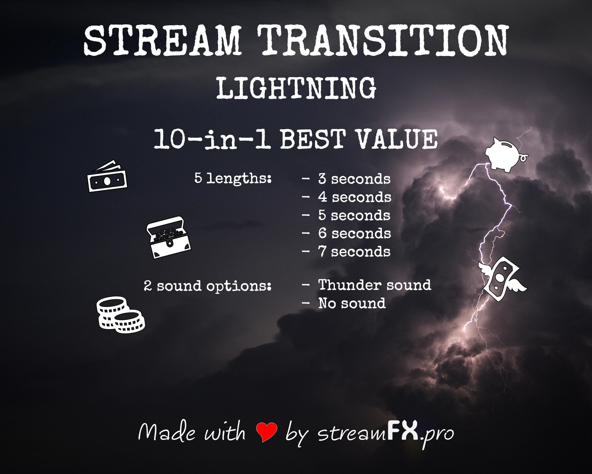 Lightning Stream Transition: Stinger Scene for Twitch, Youtube, Tiktok ...