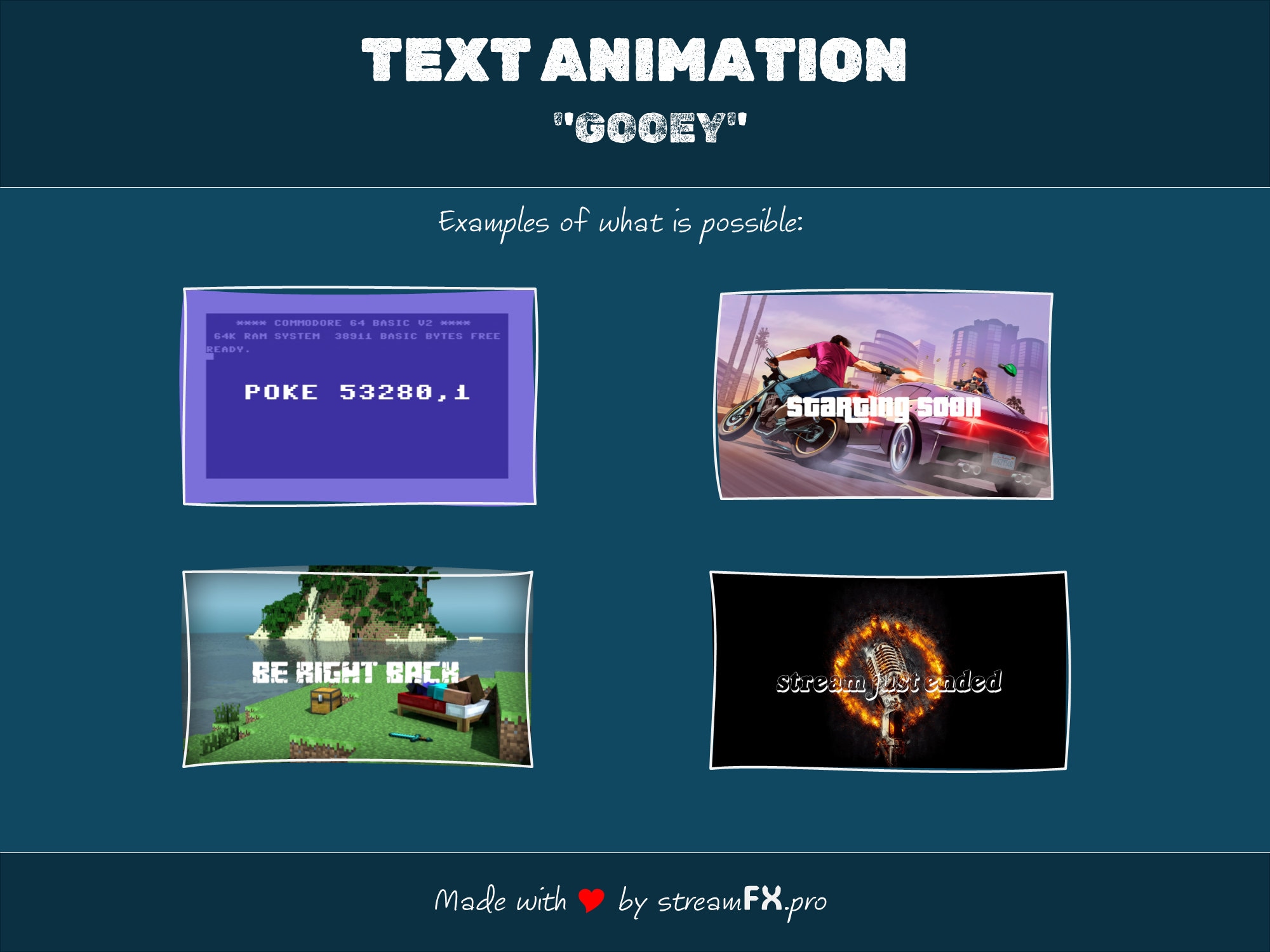 Twitch Stream Overlay | Text Animation Gooey | Transition | OBS Studio ...