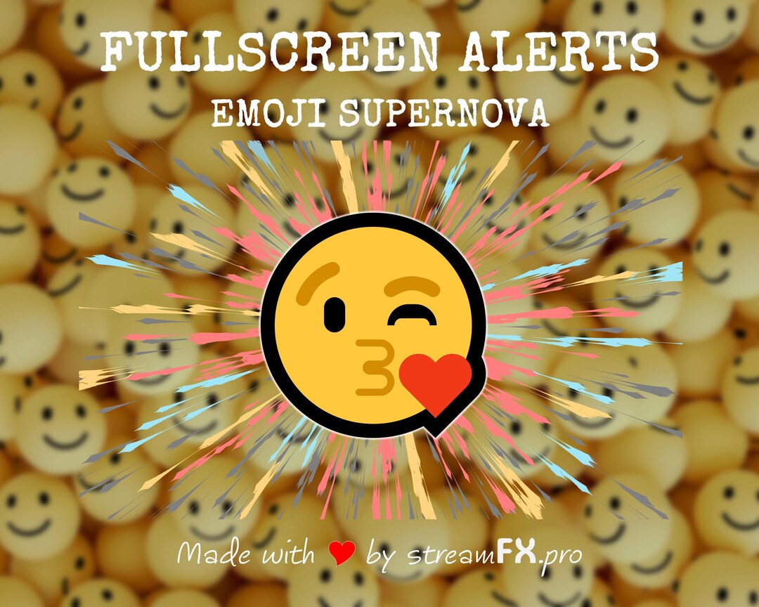 Animated Alert EMOJI Supernova W Sound, Follow Sub Donation Cheer Raid ...