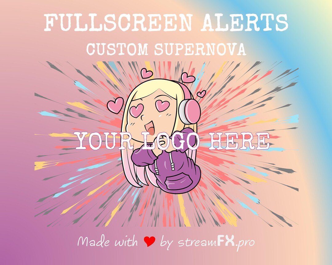 Animated Alert CUSTOM Supernova W Sound, Follow Sub Donation Cheer Raid ...
