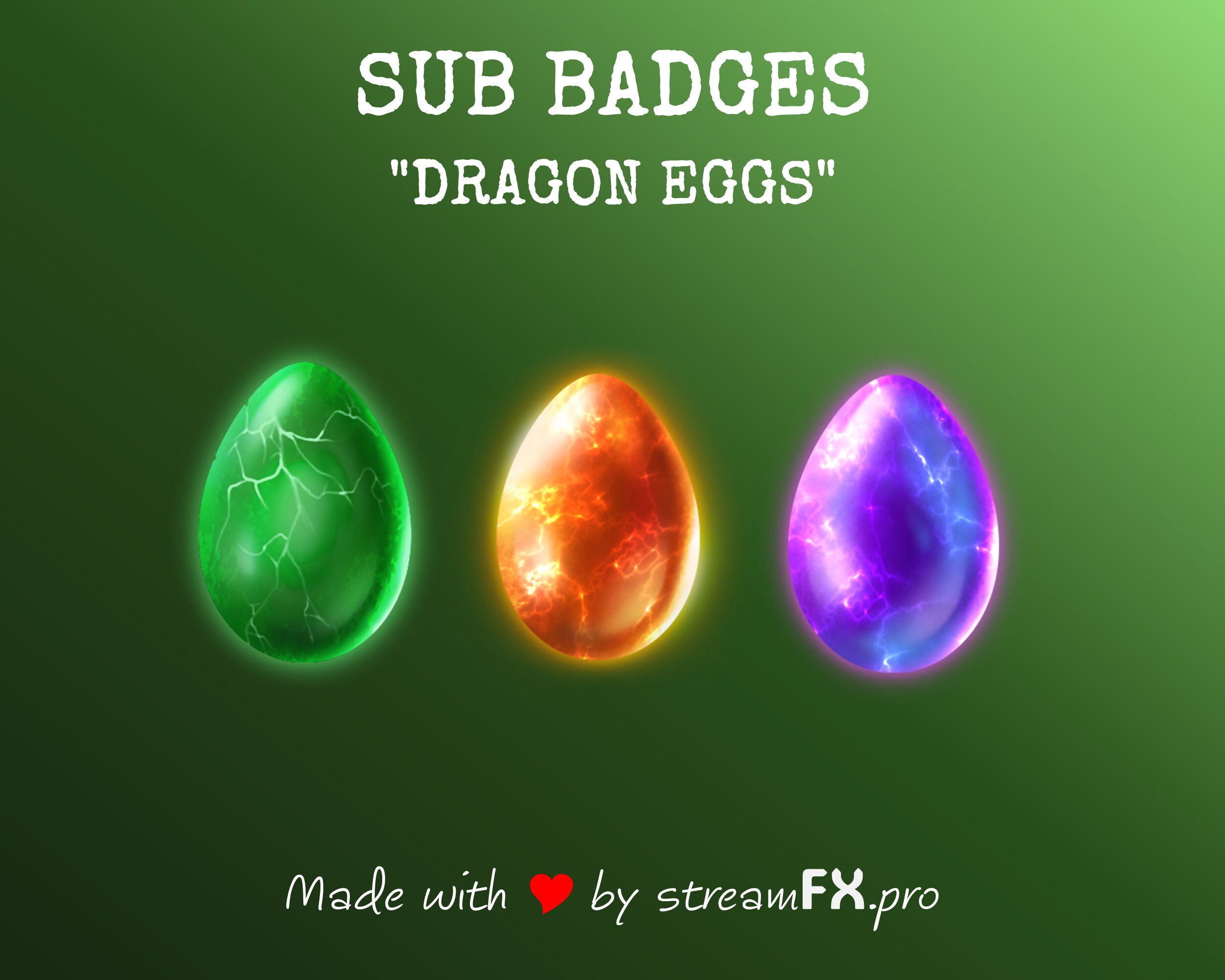 Sub Badges "dragon Eggs" | Sub Badges | Bit Badges | Twitch Discord Kick Youtube Tiktok ...