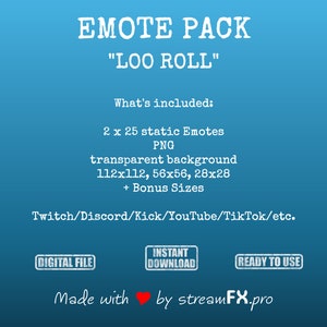 Emote Pack "loo Roll" | Twitch Discord Kick Tiktok Youtube | Cute ...