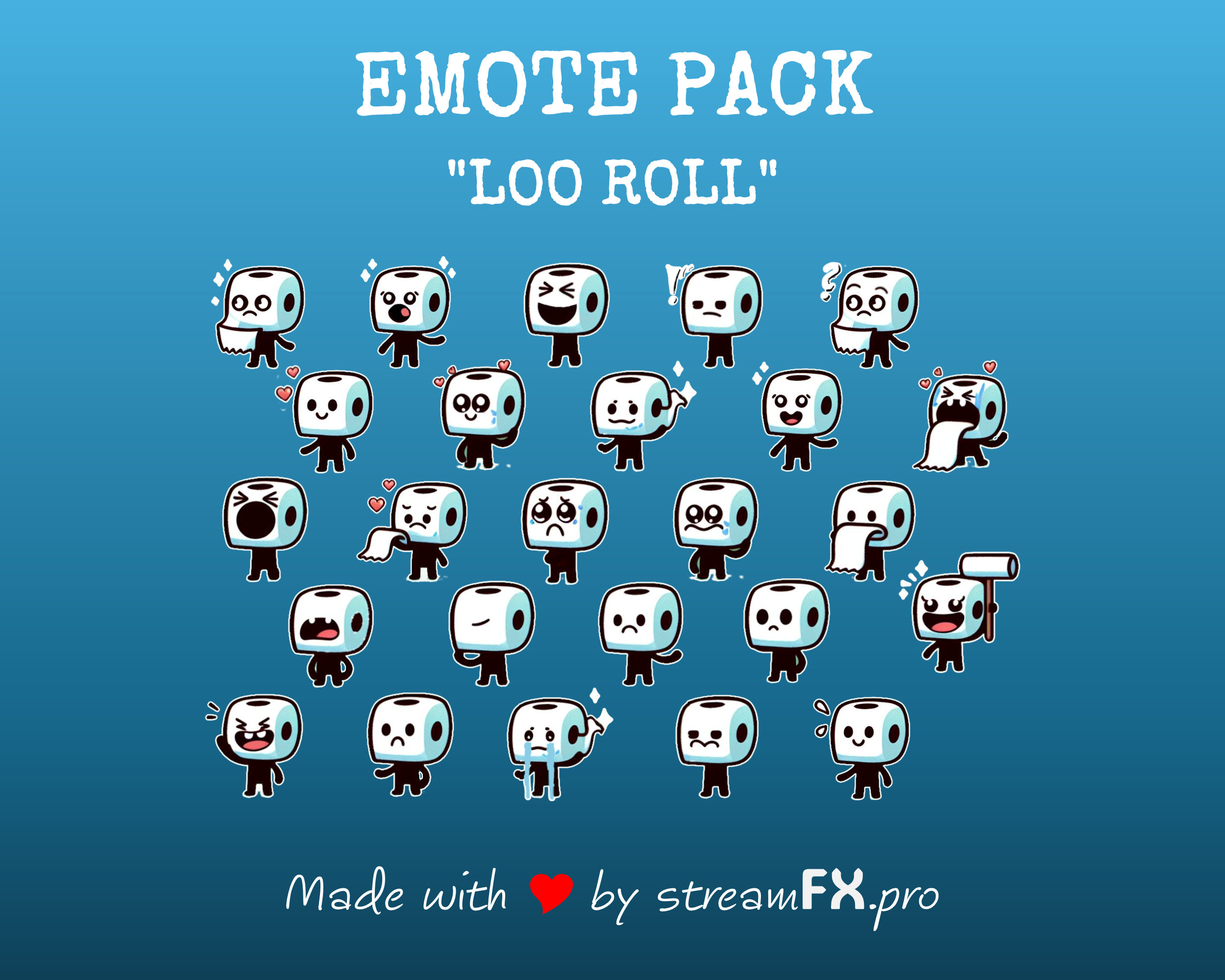 Emote Pack "loo Roll" | Twitch Discord Kick Tiktok Youtube | Cute ...