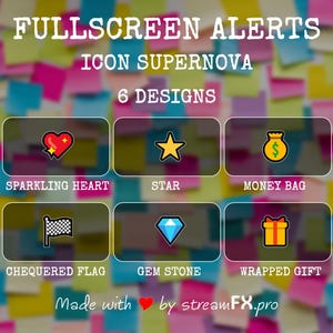 Animated Valentine Alert ICON Supernova W Sound, Fullscreen Follow Sub ...