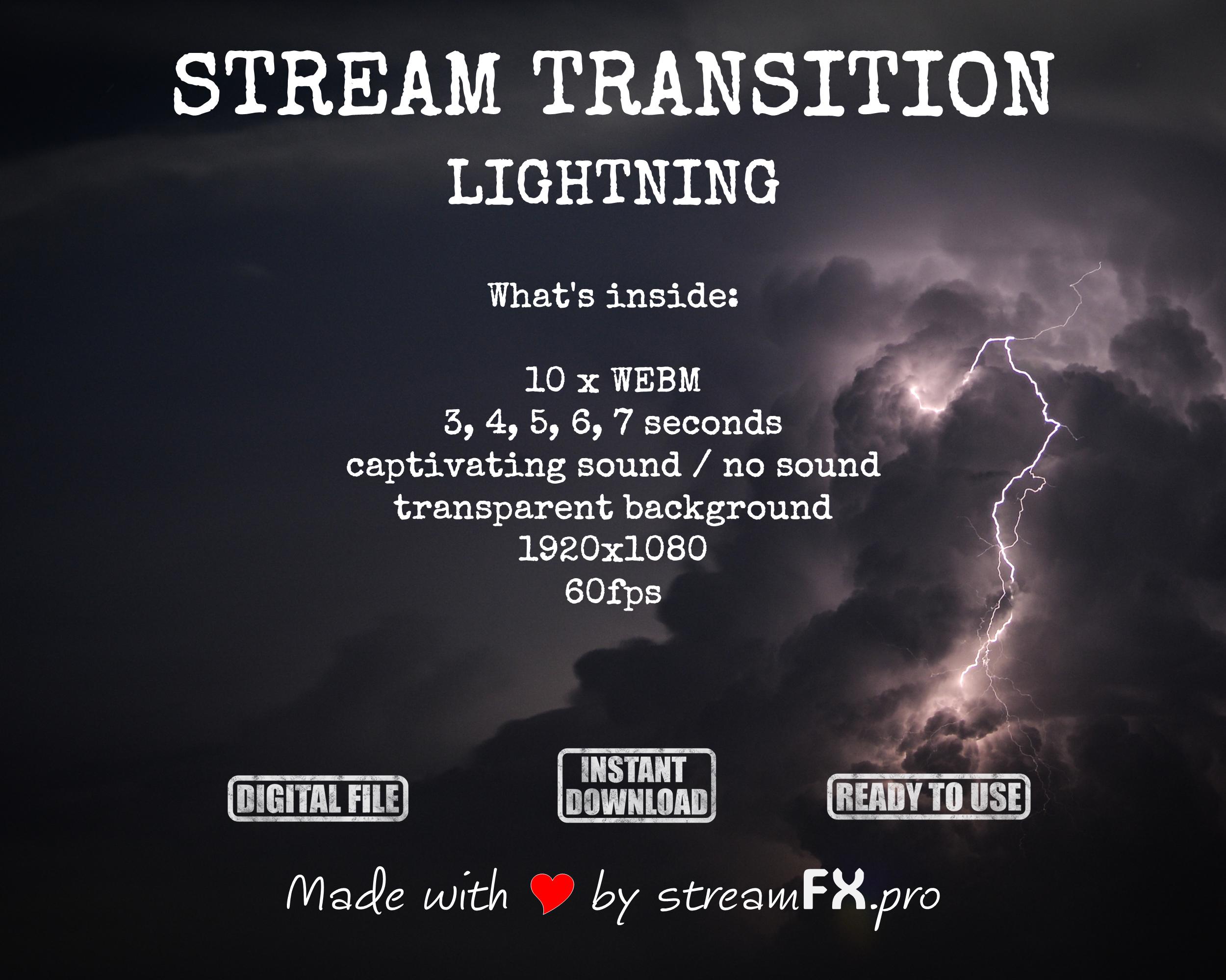 Lightning Stream Transition: Stinger Scene for Twitch, Youtube, Tiktok ...