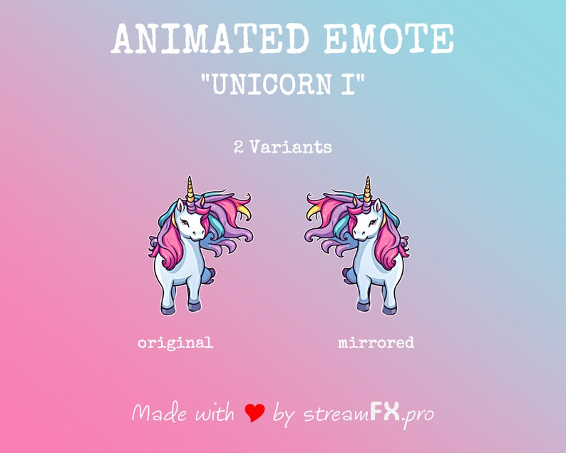 Animated Twitch Emote "unicorn I" | Cute Emote | Unicorn Emote ...