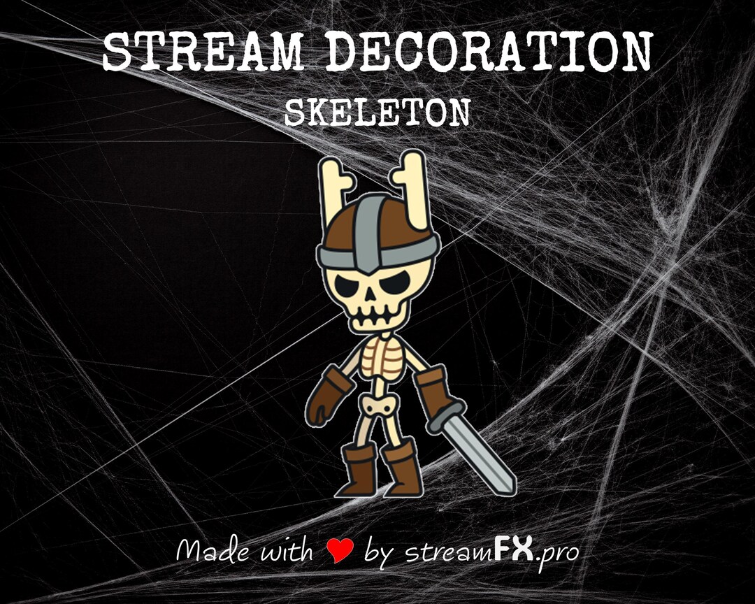 Animated Skeleton Stream Decoration | Halloween Twitch Overlay (digital ...