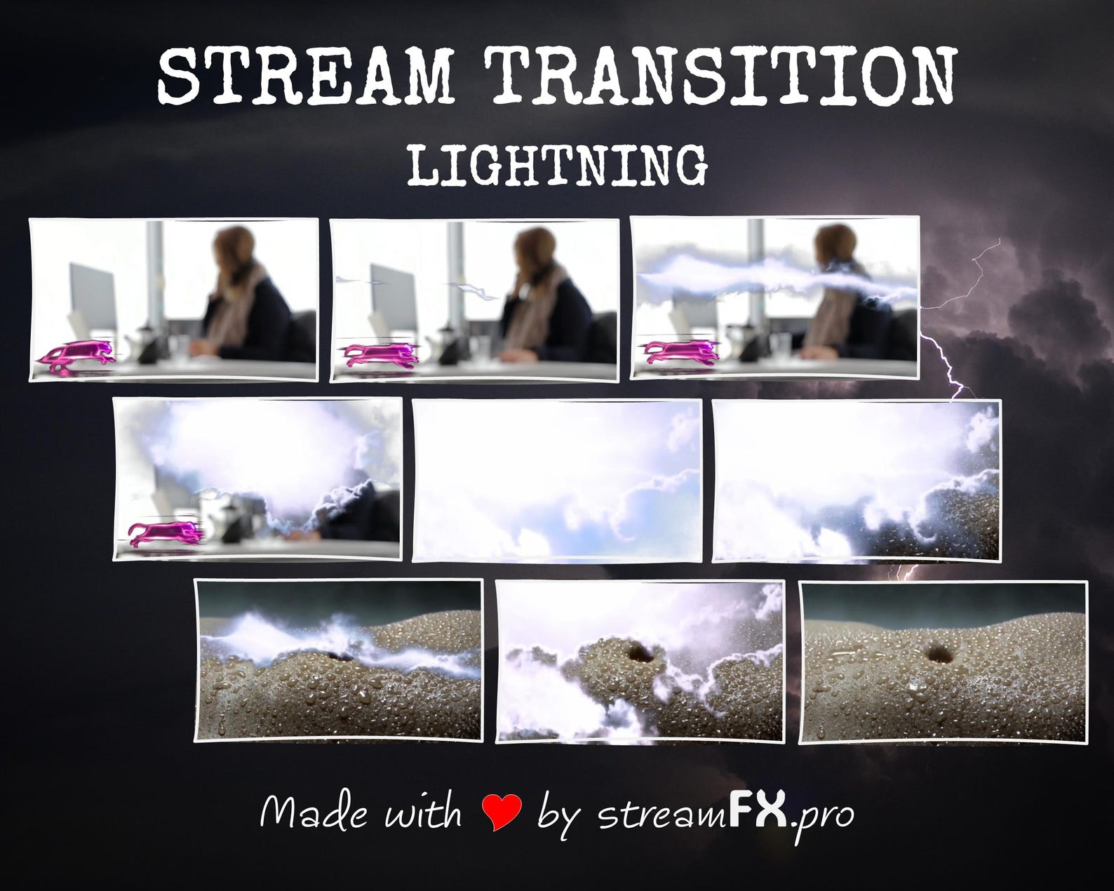 Lightning Stream Transition: Stinger Scene for Twitch, Youtube, Tiktok ...