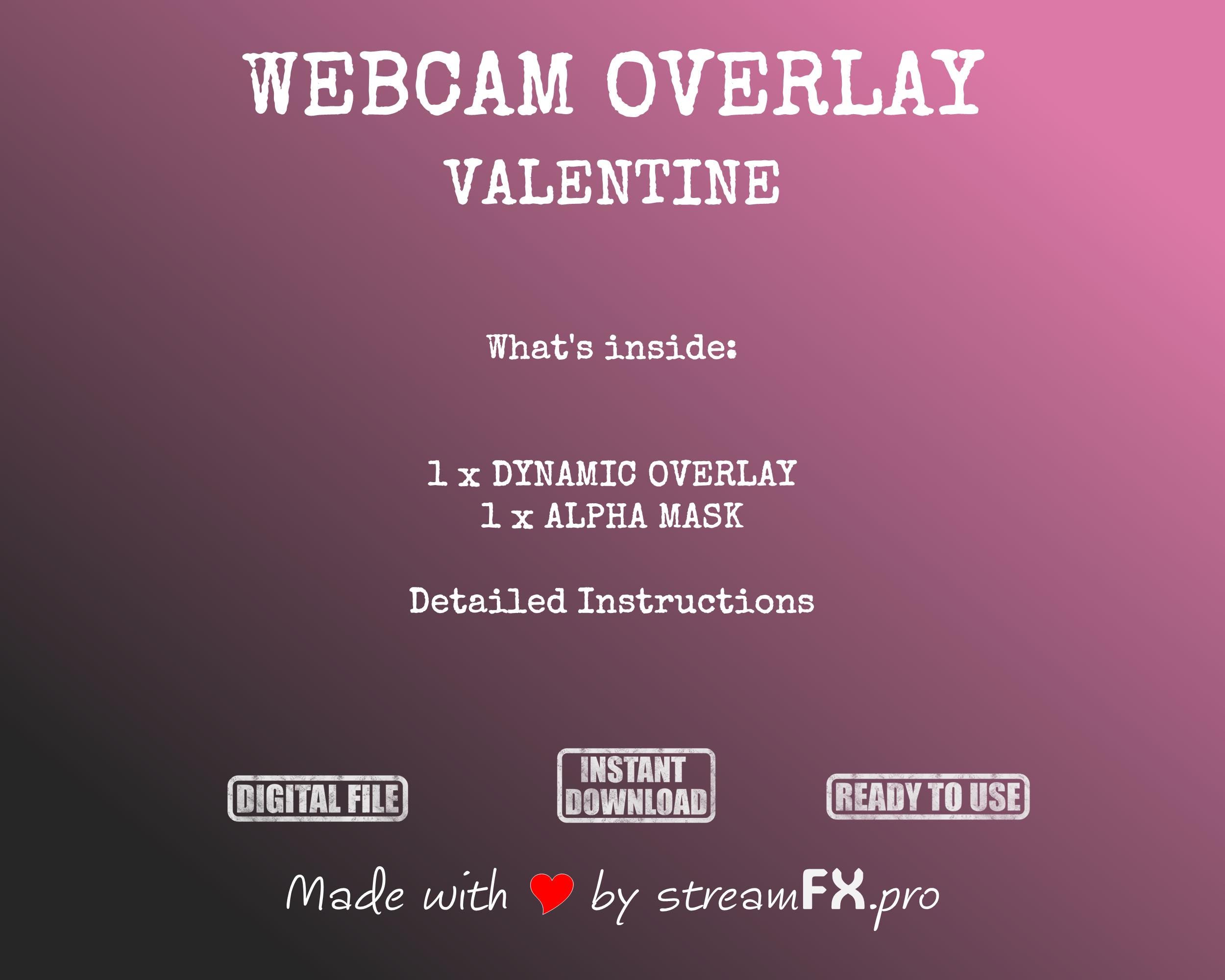 Valentine Hearts Webcam Overlay: Generative Art Stream Overlay (digital ...