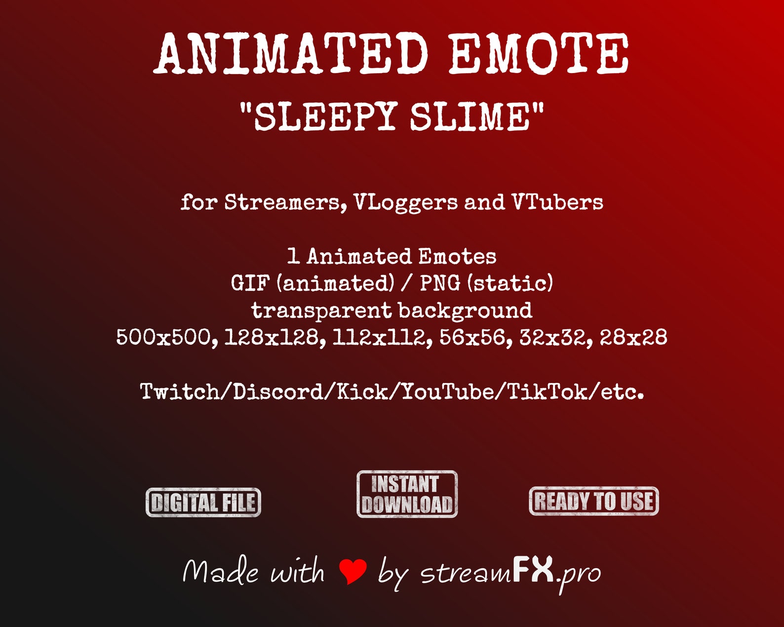 Sleepy Slime Animated Twitch Emote | Spooky Stream Overlay (instant ...
