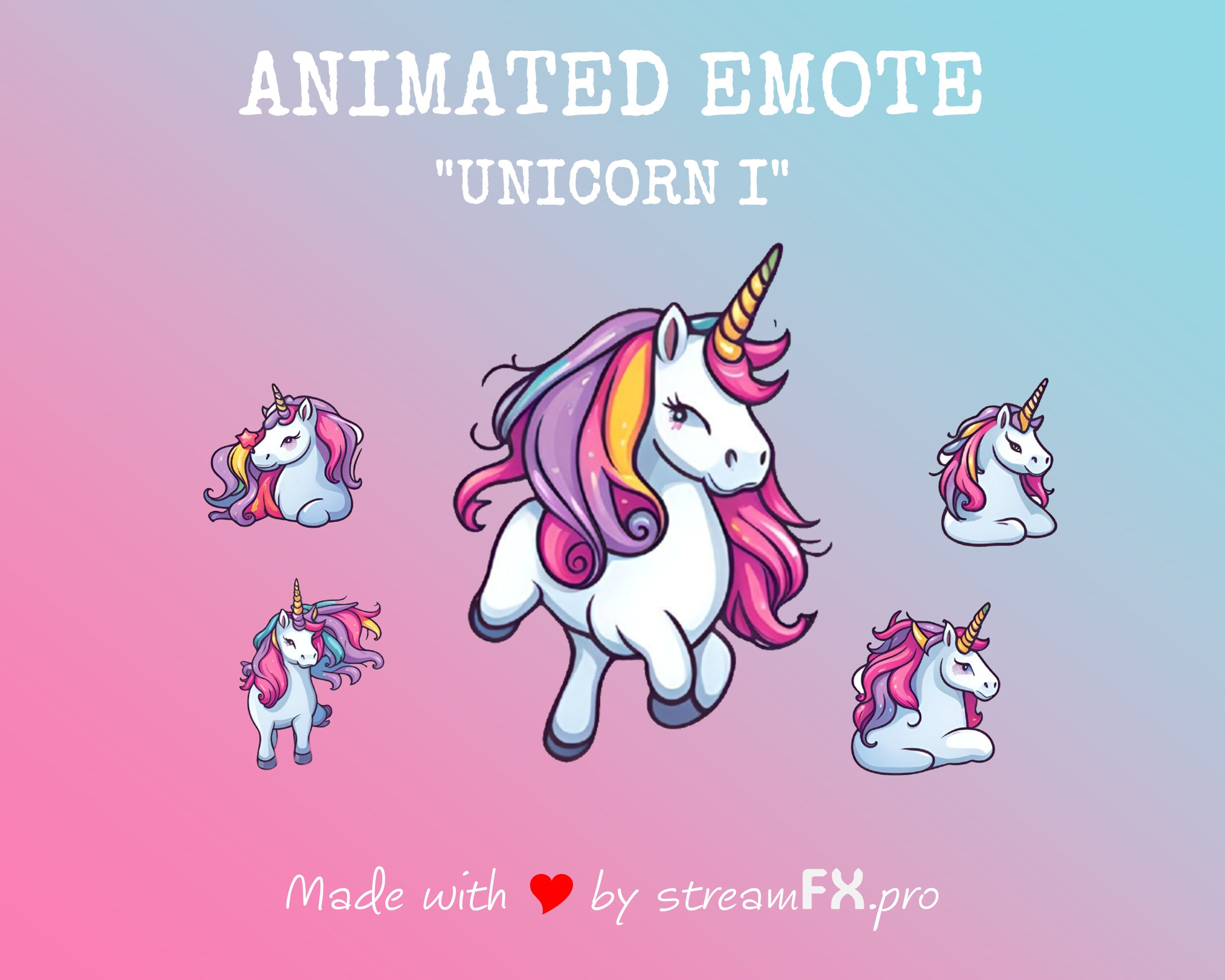 Animated Twitch Emote "unicorn I" | Cute Emote | Unicorn Emote ...