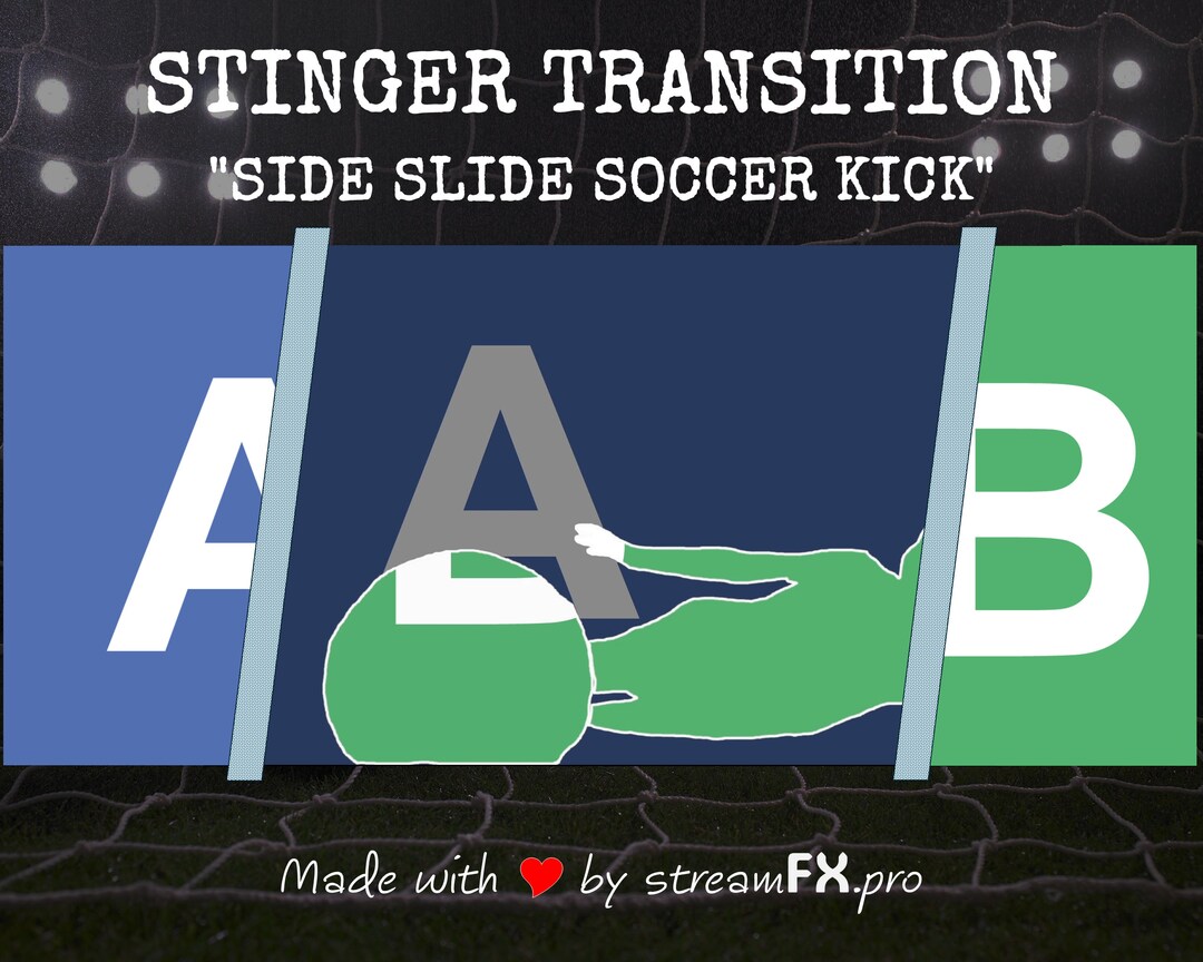 Side Slide Soccer Kick Stream Transition: Stinger Scene (digital ...