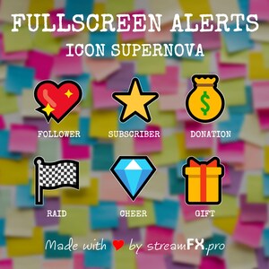 Animated Valentine Alert ICON Supernova W Sound, Fullscreen Follow Sub ...