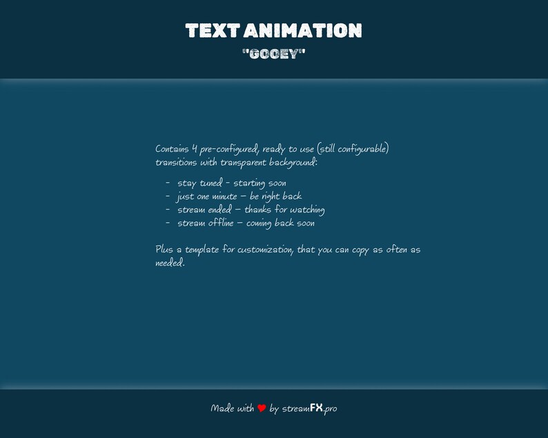 Twitch Stream Overlay Text Animation Gooey Transition OBS Studio - Etsy