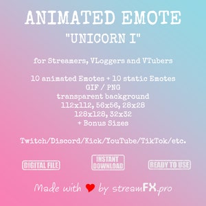Animated Twitch Emote "unicorn I" | Cute Emote | Unicorn Emote ...