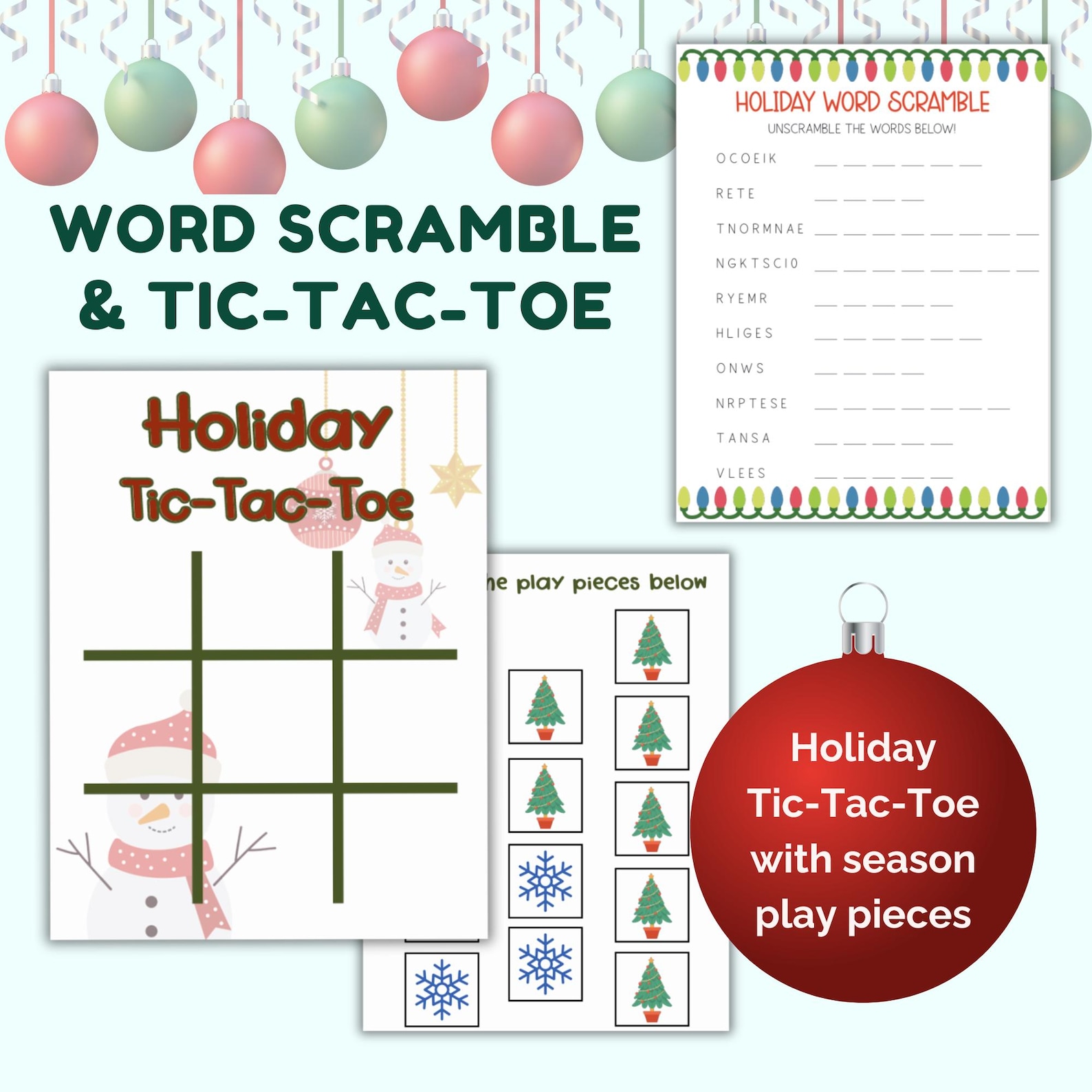 Holiday Activity Bundle PDF for Kids, Printable Christmas Activities ...