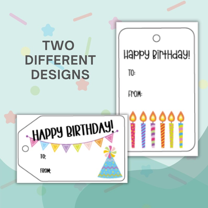 Printable Gift Tags; Printable Birthday Tags; Birthday Tags PDF - Etsy