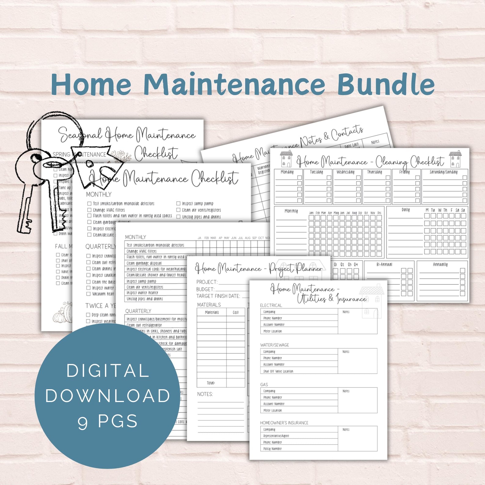 Home Maintenance BUNDLE PDF Home Maintenance Checklist Bundle PDF - Etsy