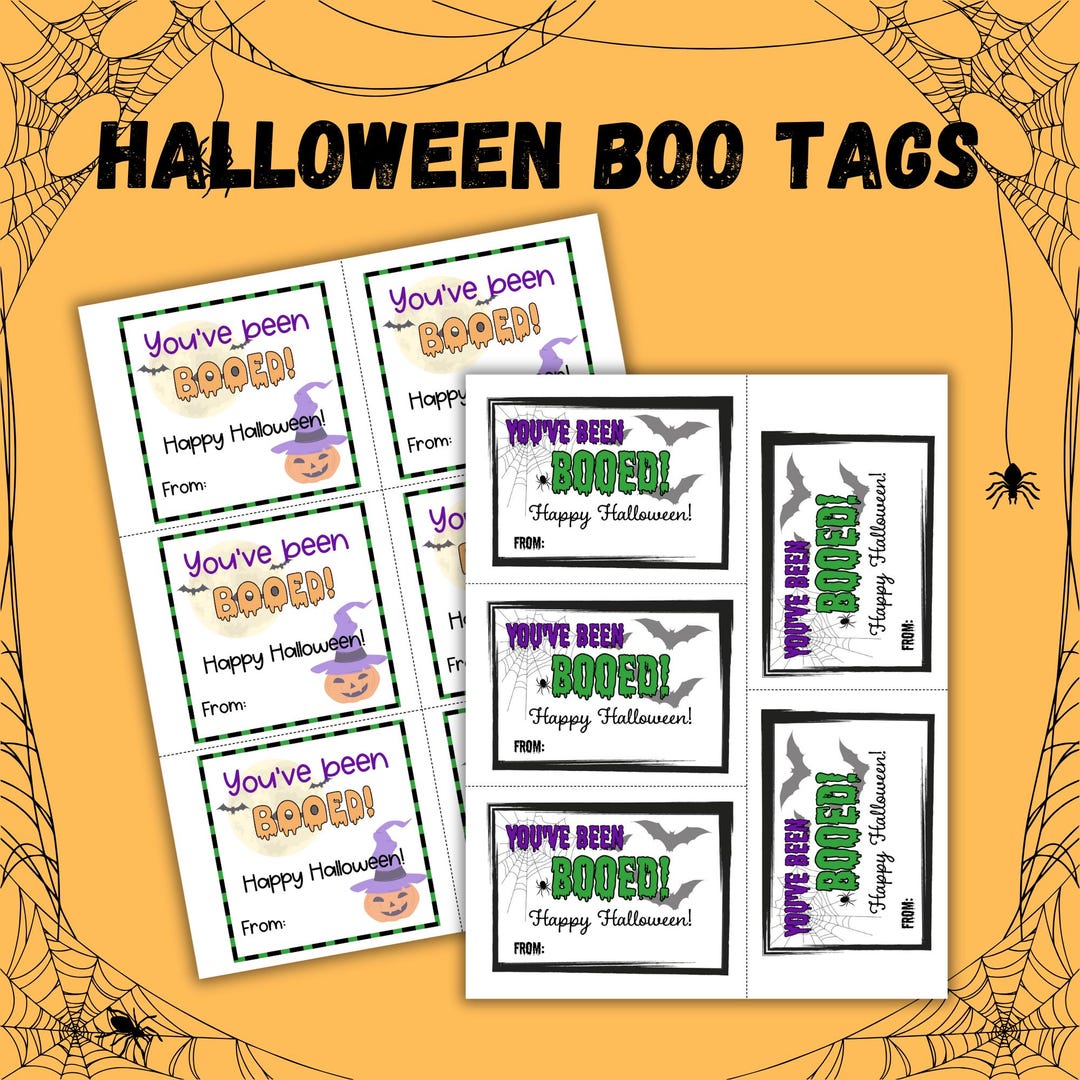 Printable Halloween Boo Tags; Printable BOO Tags; Halloween Tags PDF - Etsy