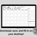 Calendar Printable and Fillable PDF, Daily Planner Printable, Weekly ...