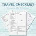 Travel Checklist Printable and Fillable PDF, Traveling Checklist ...