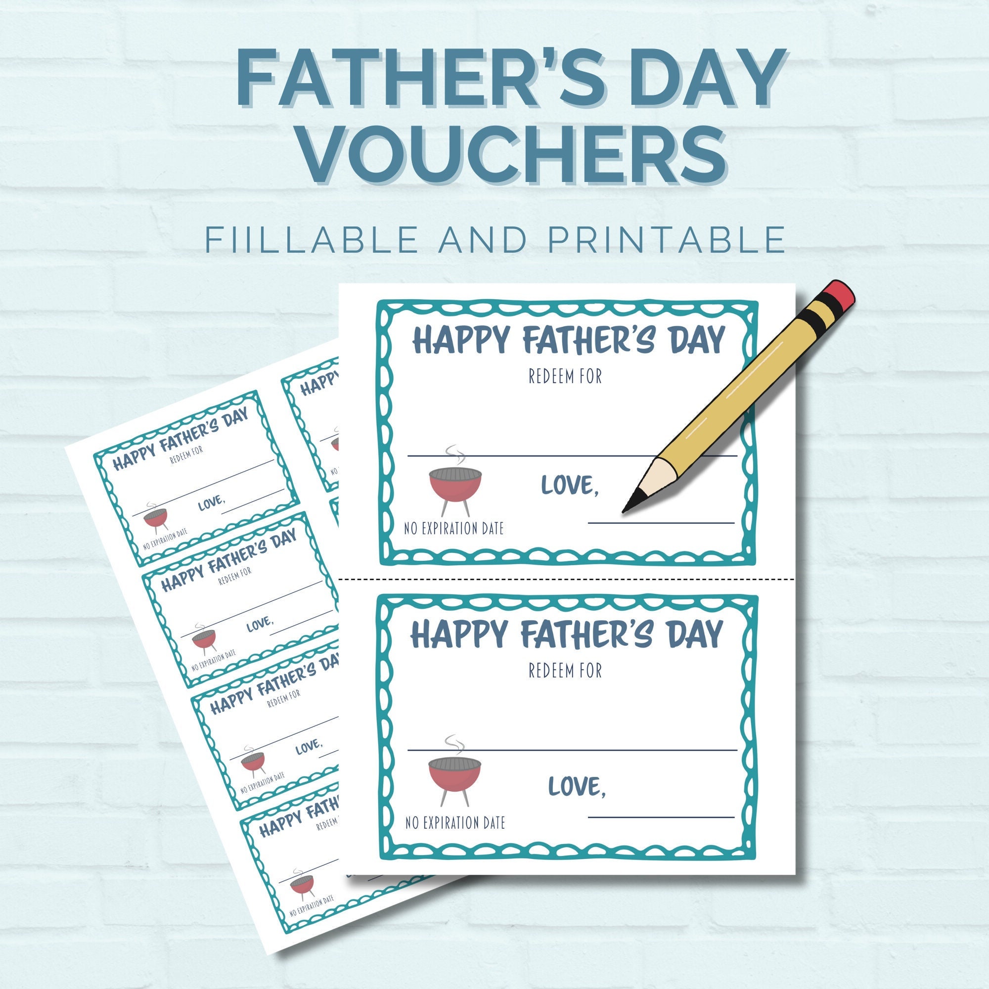 Father's Day Vouchers Printable PDF, Father's Day Coupons Printable PDF ...