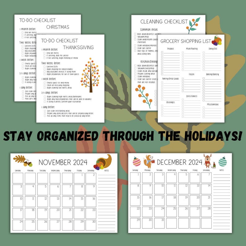 Printable Holiday Planner Holiday Planner PDF - Etsy