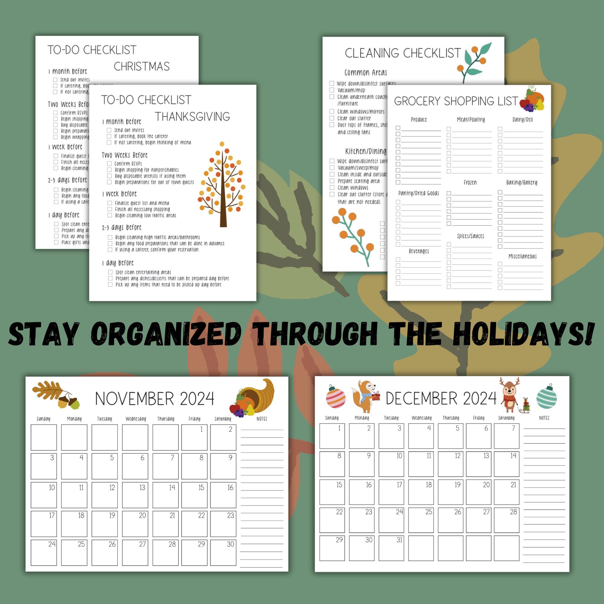Printable Holiday Planner; Holiday Planner PDF - Etsy
