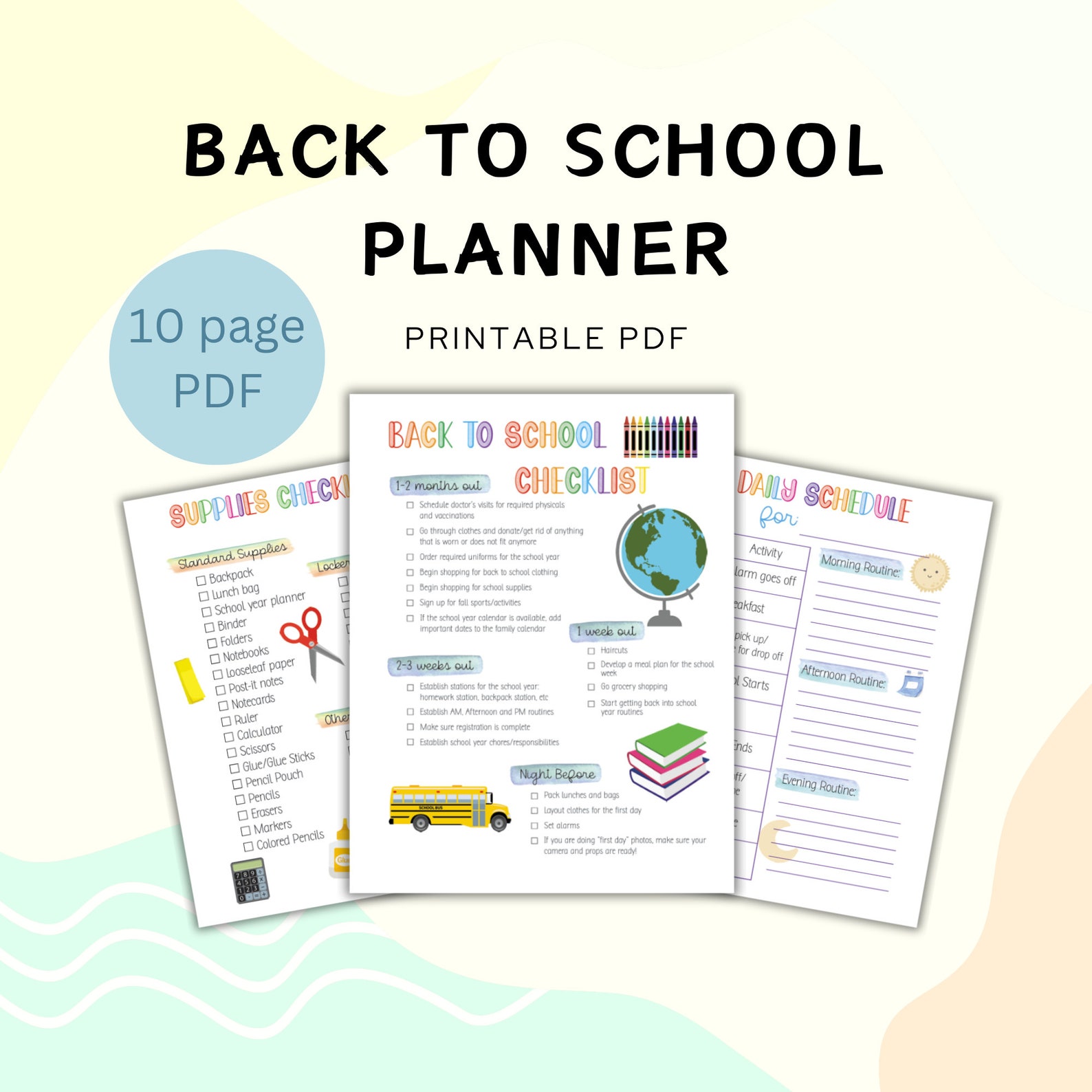 Back to School Planner PDF; Back to School Binder Printable PDF; Back ...