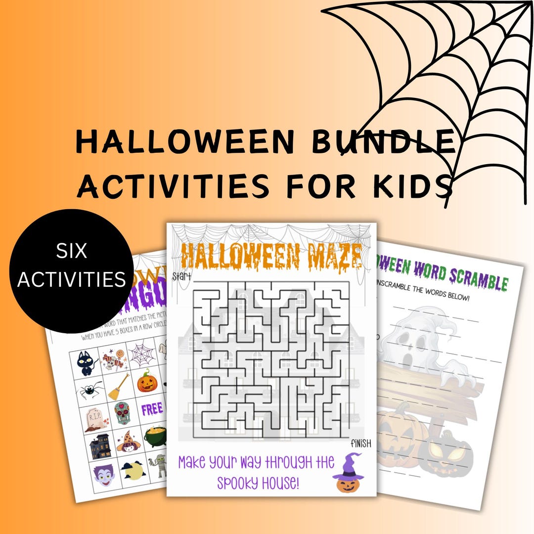 Halloween Activity Bundle PDF for Kids, Printable Halloween Activities ...
