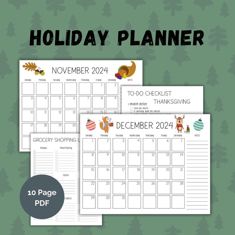 Printable Holiday Planner Holiday Planner PDF - Etsy
