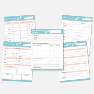 My Pet Planner PDF, Printable and Fillable Pet Care Planner - Etsy