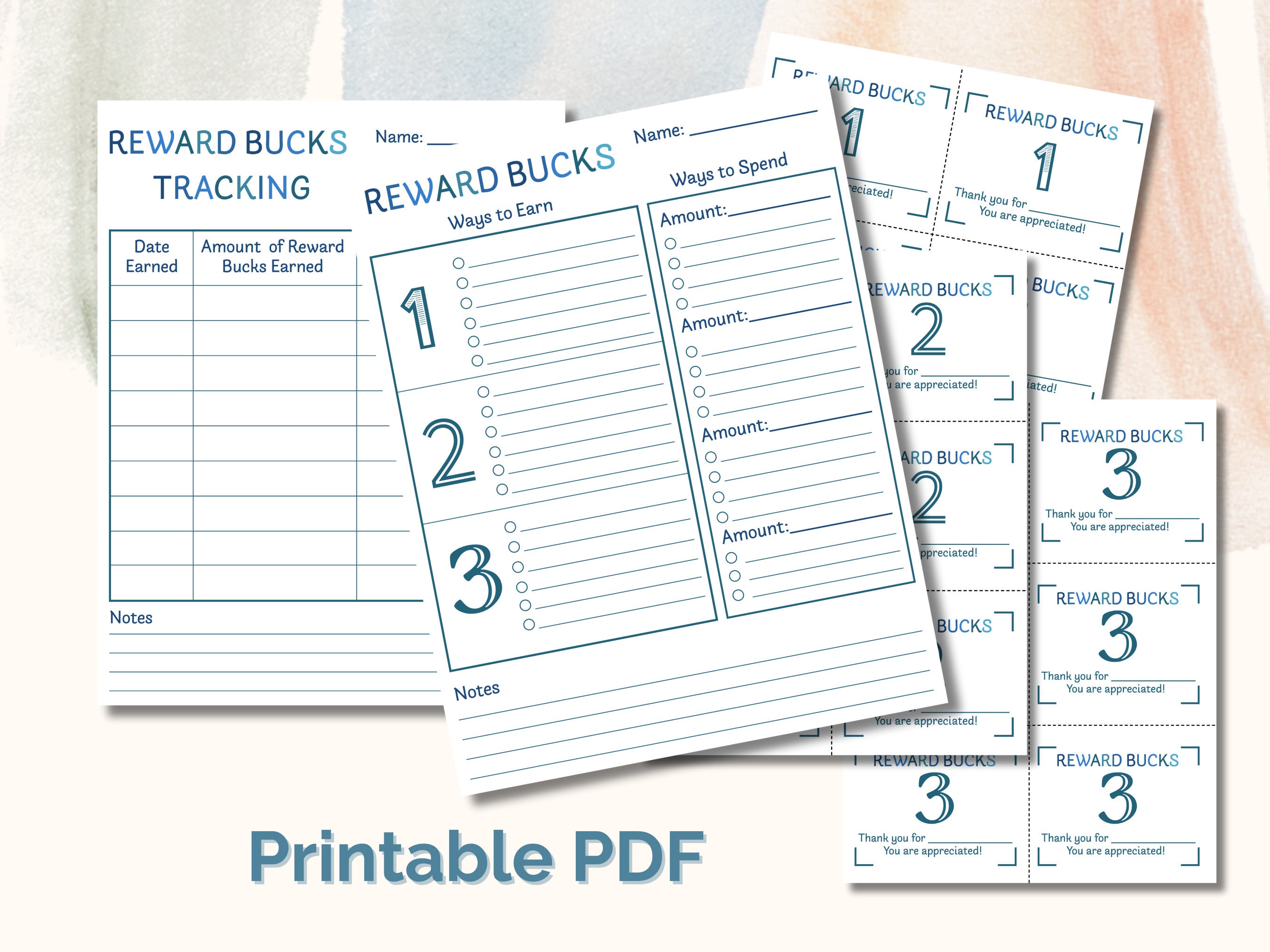 Kid’s Reward Bucks Printable PDF, Reward Buck’s for Kids Printable PDF ...