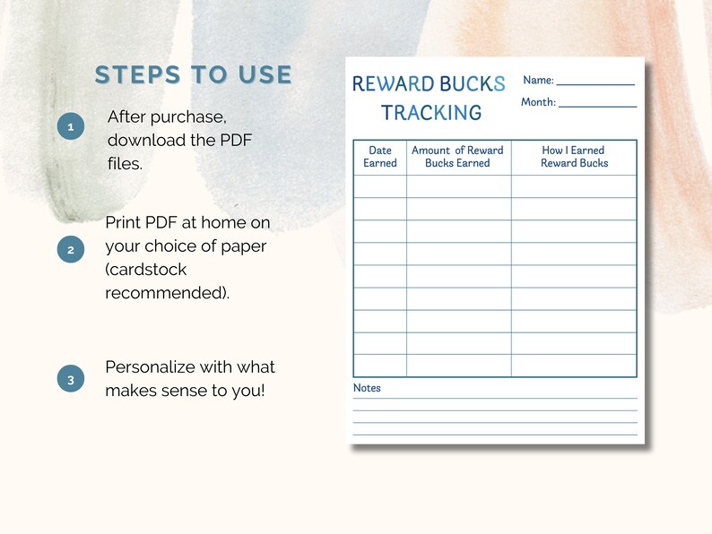 Kid’s Reward Bucks Printable PDF, Reward Buck’s for Kids Printable PDF ...