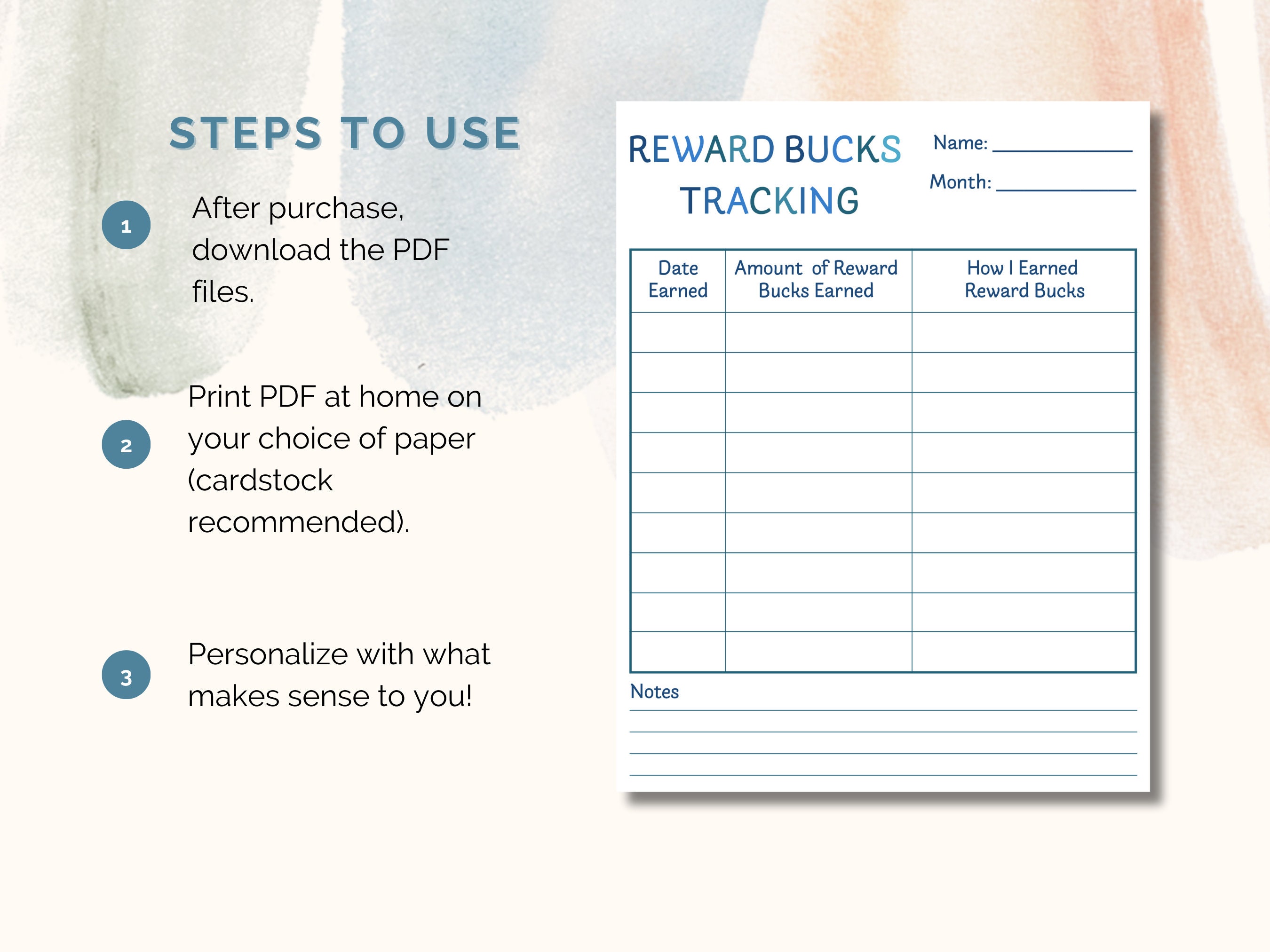 Kid’s Reward Bucks Printable PDF, Reward Buck’s for Kids Printable PDF ...