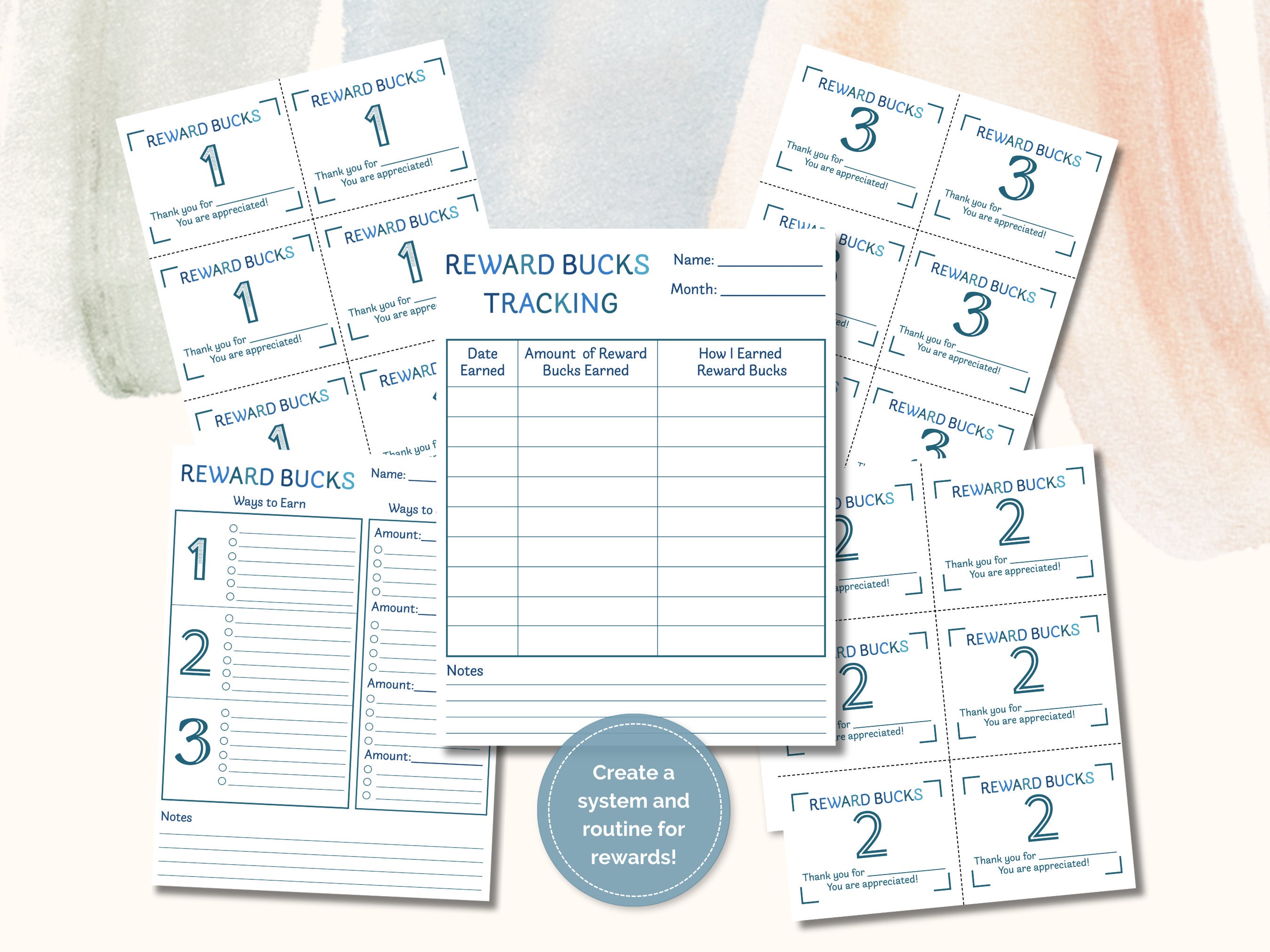 Kid’s Reward Bucks Printable PDF, Reward Buck’s for Kids Printable PDF ...