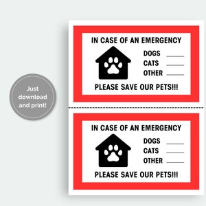 Printable in Case of an Emergency Pets Inside PDF, Emergency Pets ...
