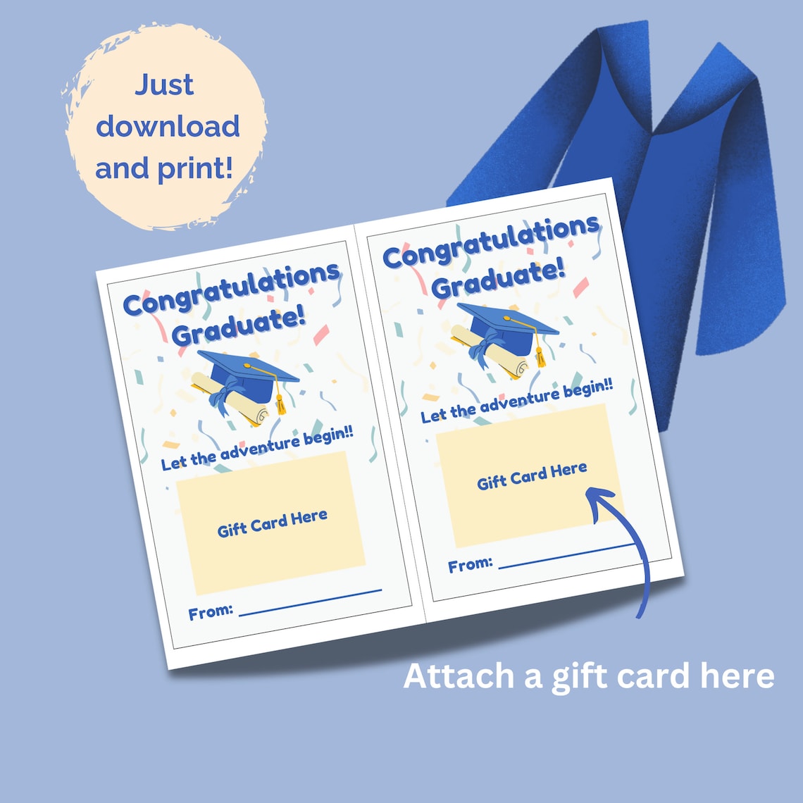 Graduation Gift Card Holder PDF; Printable Congratulations Graduation ...