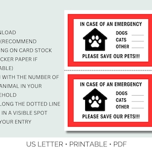 Printable in Case of an Emergency Pets Inside PDF, Emergency Pets ...