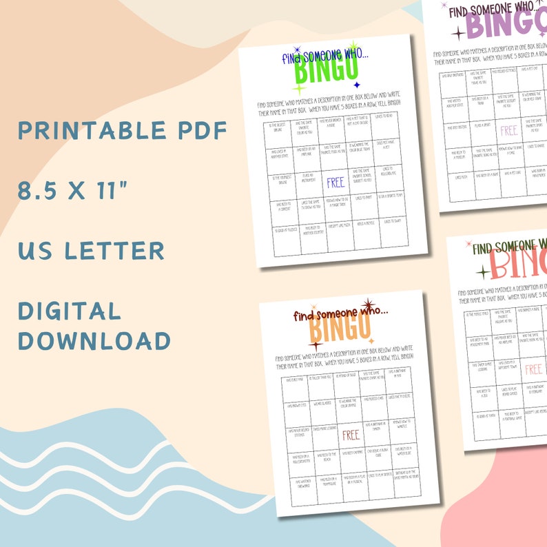 First Day of School Bingo Printable PDF, Getting to Know You Bingo PDF ...