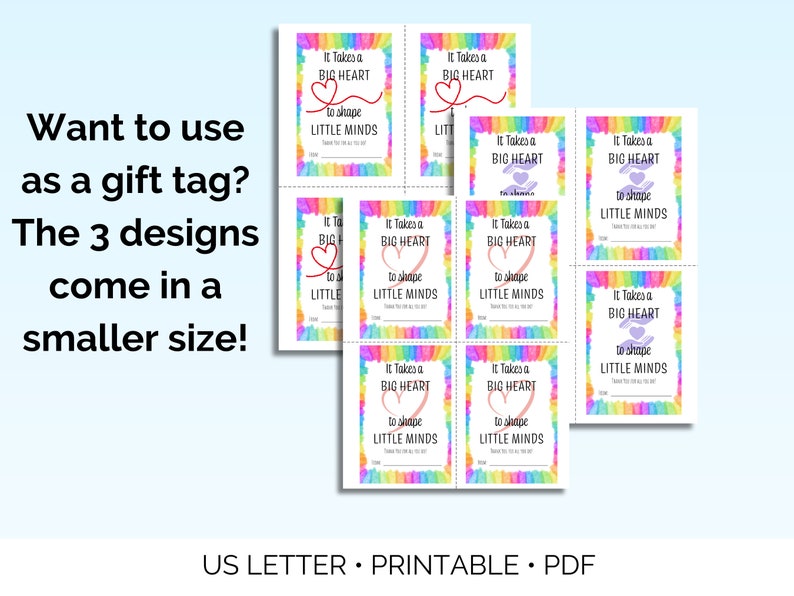 Teacher Appreciation Printable PDF, Teacher Appreciation Gift Tag ...