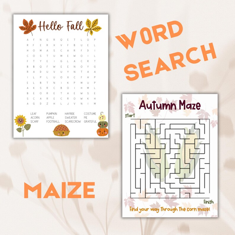 Fall Activity Bundle PDF for Kids, Printable Fall Activities for Kids ...