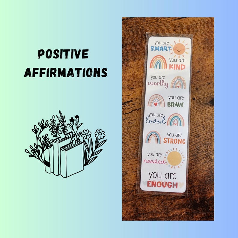 Printable Bookmark PDF, Positive Affirmations Bookmark PDF - Etsy